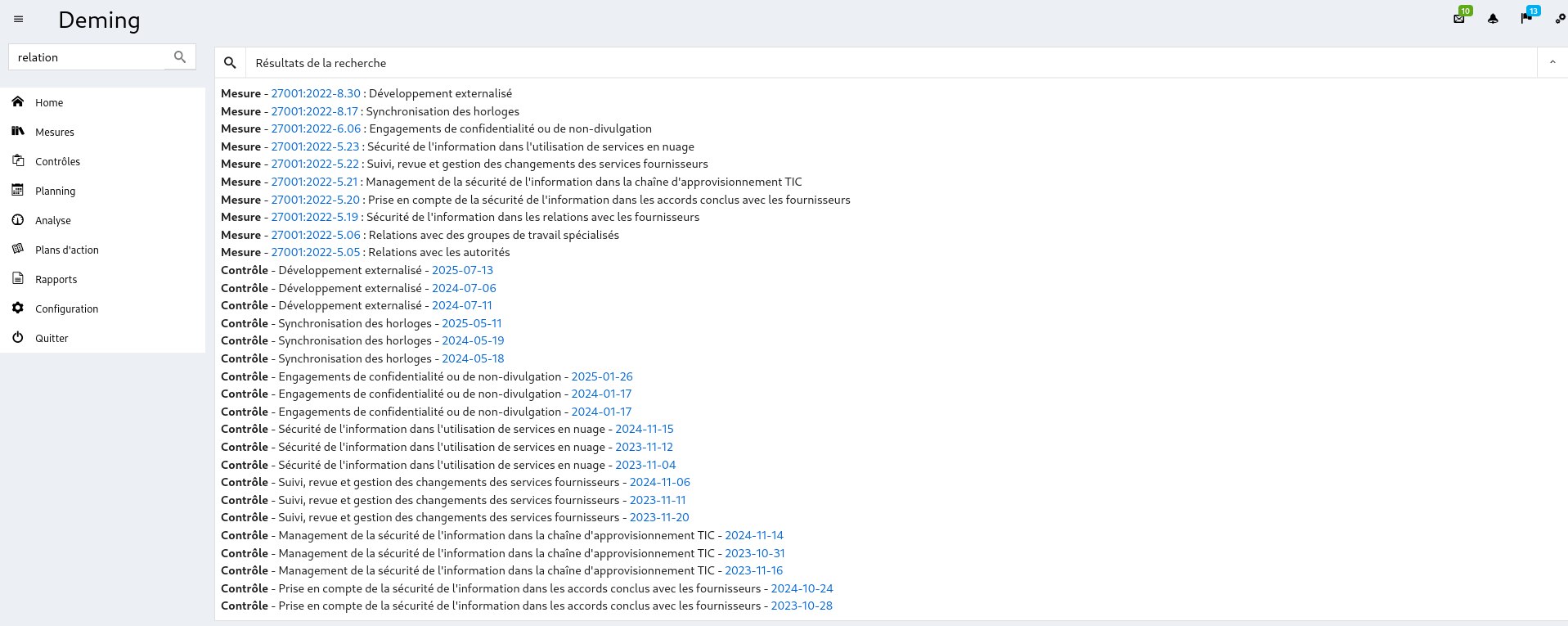 Page principale - Deming